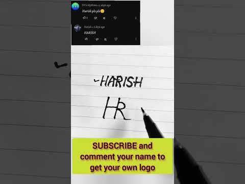 HARISH name logo❤💯comment your name #trending #youtubeshorts #namelogo #calligraphy #shortfeed
