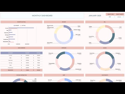 Income and Expense Tracker Spreadsheet Template for Google Sheets & Excel