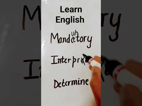Correct pronunciation || Mandatory || Interpret || Determine || Learn English ||