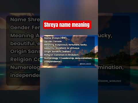 ✨️Shreya Name Pronunciation,Meaning, numerology in English #shorts