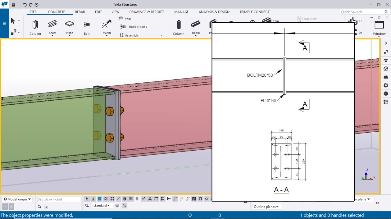 Tekla 2021 Tutorial 20 | Connection with Example