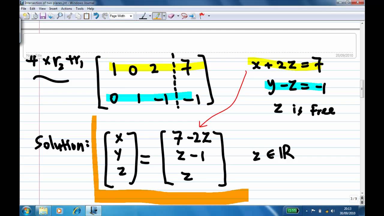 Intersection of line and plane