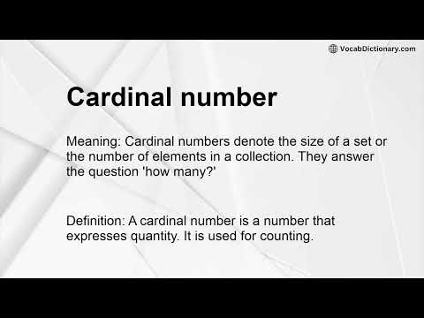 Cardinal number Meaning