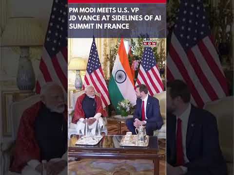 PM Modi Meets JD Vance and Family on Sidelines of AI Summit in France Ahead of U.S. Visit | #shorts