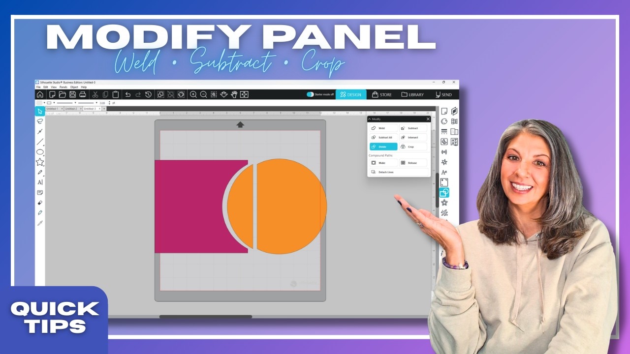 Silhouette Studio Modify Panel Explained (Weld, Subtract, Crop & More)