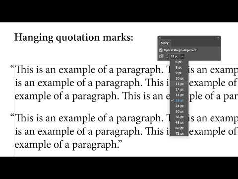 Hanging punctuation in InDesign
