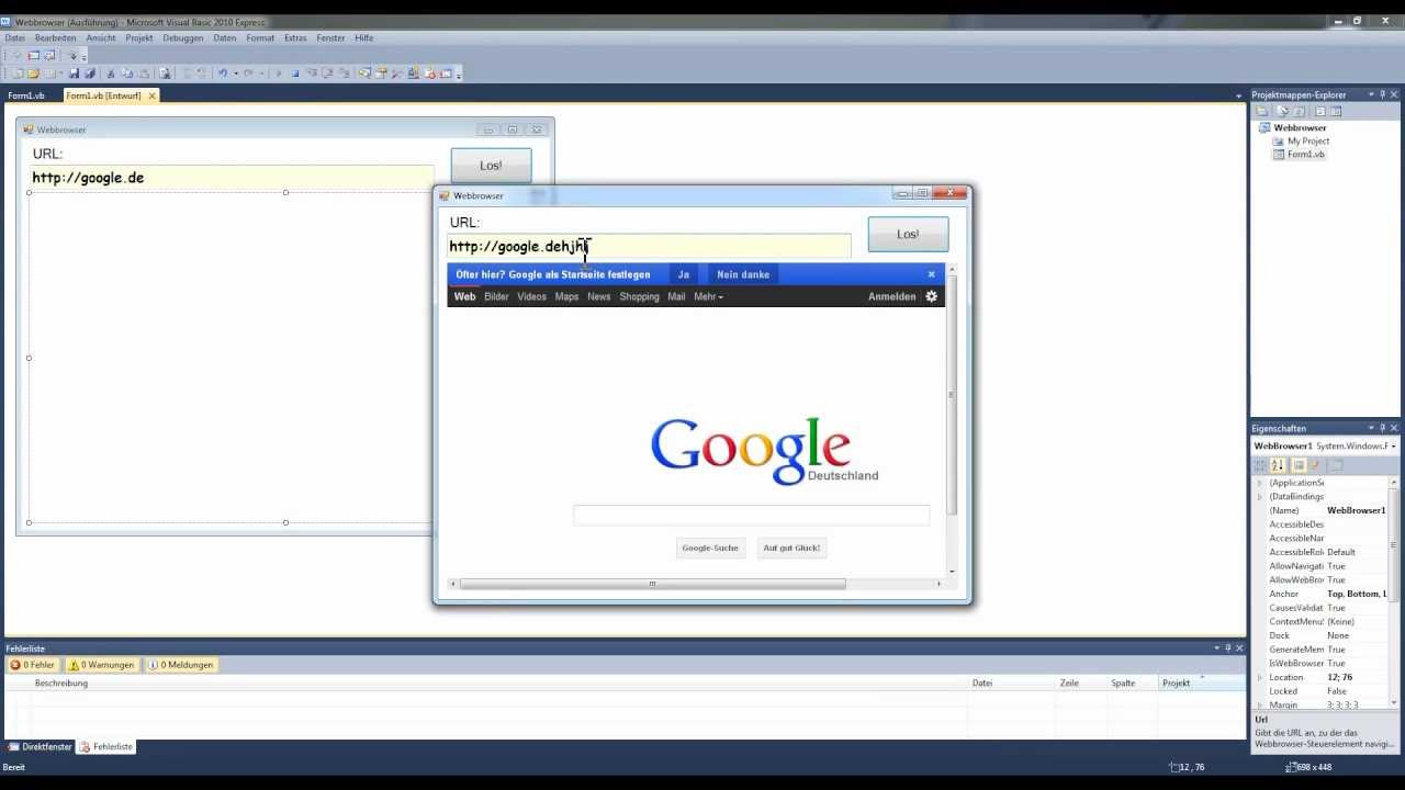 Visual Basic Webbrowser Template & Tutorial -German-