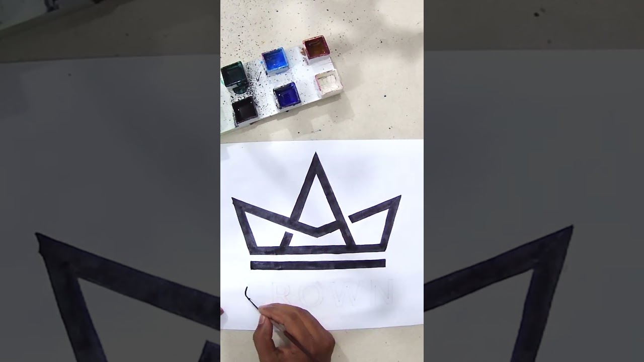 How to draw the Crown logo #Crown #Shorts