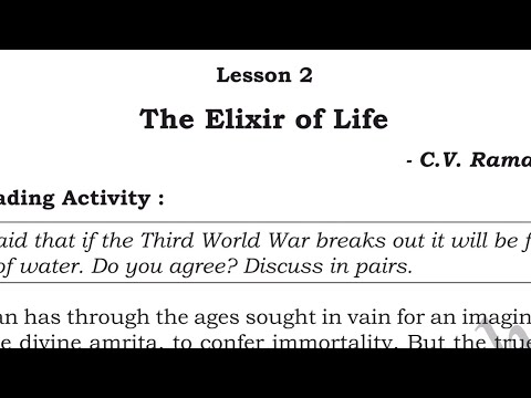 The Exilir of Life Summary Explanation in Hindi SSLC class 10