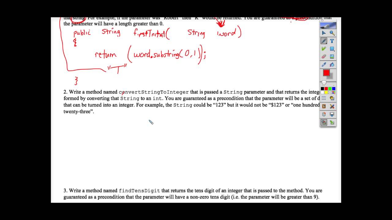 Java Writing Methods Worksheet #2