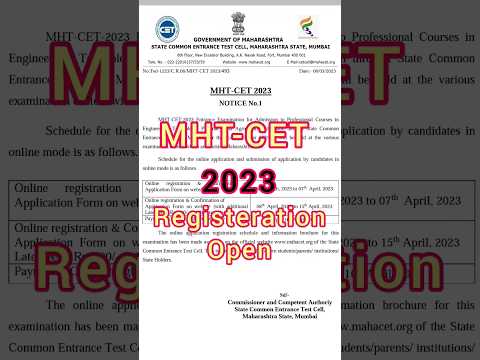 cet exam registration form MHT-CET exam application form date