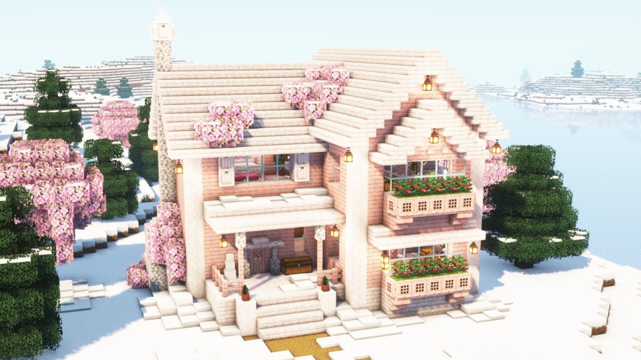 [Minecraft] How to Build a Pale Oak and Cherry House / Tutorial ...