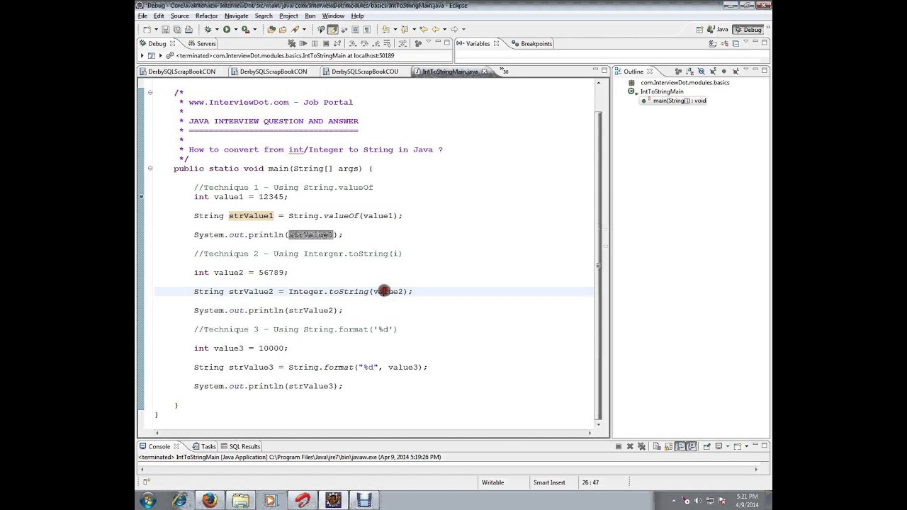 Java Integer to String Conversion Methods