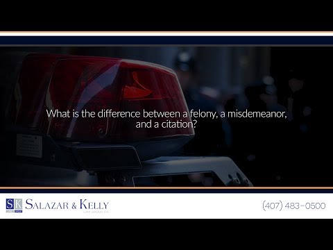 What is the difference between a felony, a misdemeanor, and a citation?