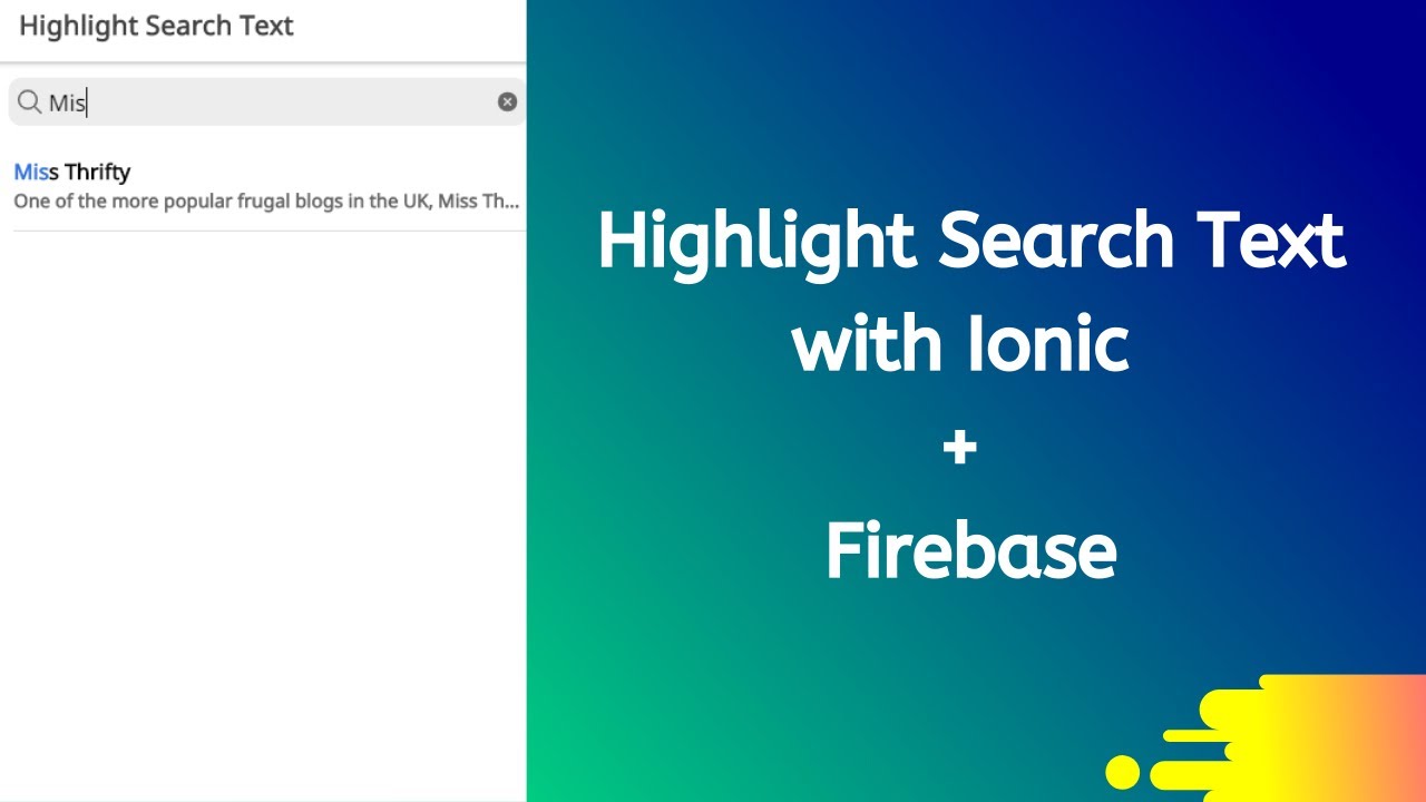 Highlight search text Ionic/Angular Firebase