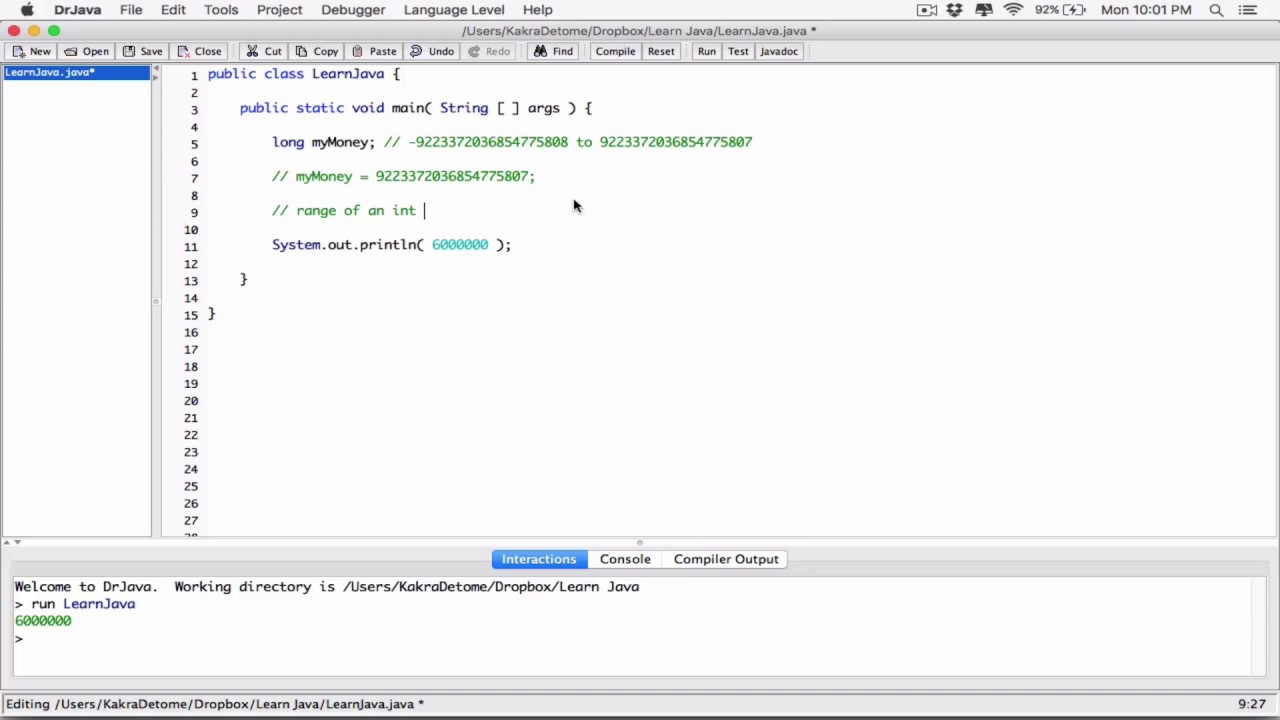 20. Primitive Integer data type: long - Learn Java