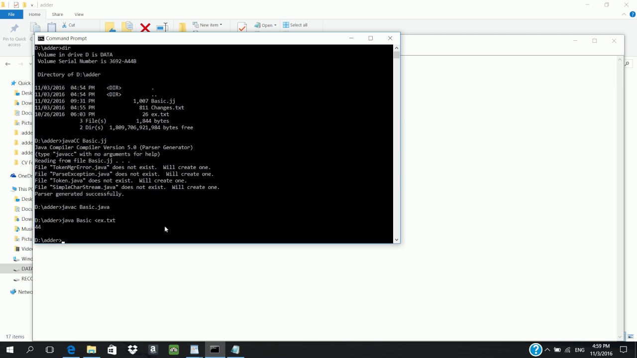Augmenting the parser - Adding some java code