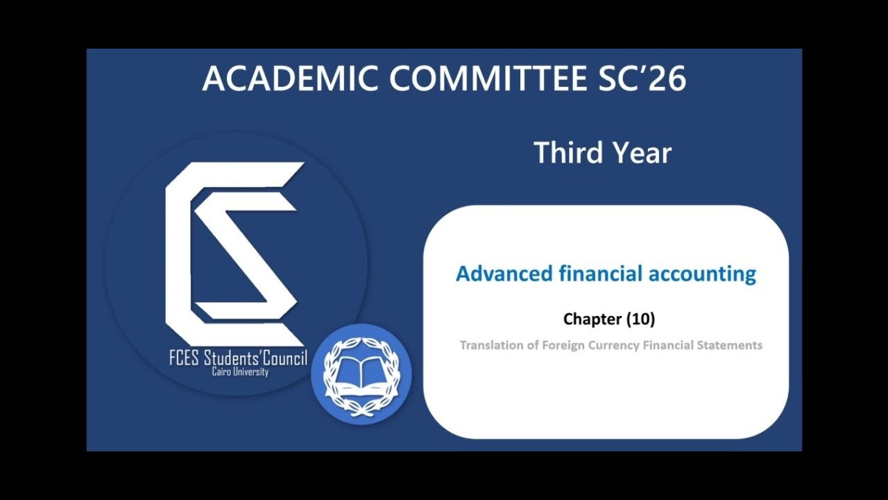 Third Year - Advanced Accounting Chapter 10