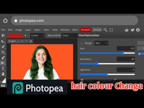 hair colour Change in photopea || photoshop || photopea tutorial || photo editing #photoediting