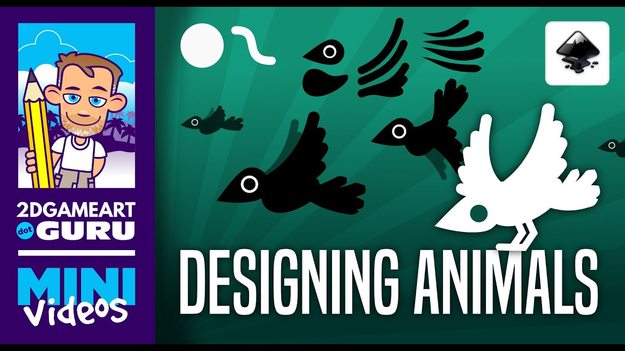 Inkscape Mini Tutorial - Designing simple Animals using basic shapes and strokes