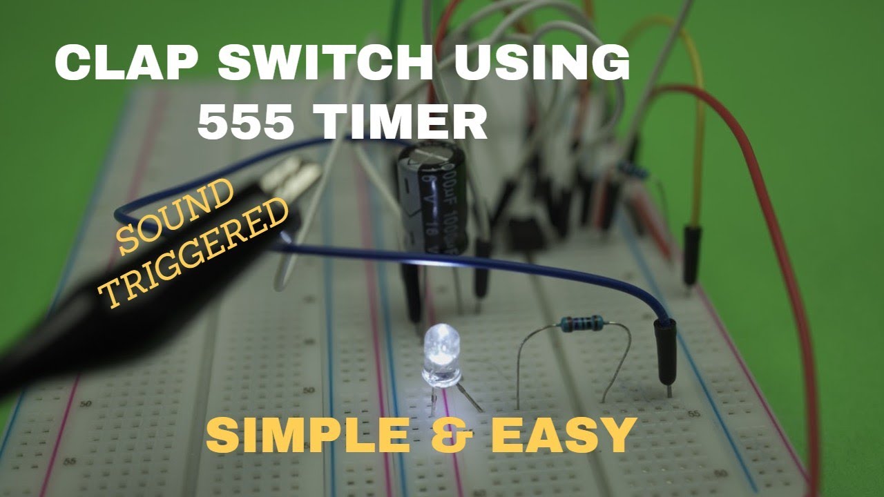 Clap Switch Circuit Using 555 Timer (Sound Activated)