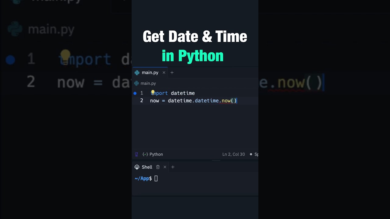 Get current Date & Time in Python  #python #softlinks #softwaredevelopment