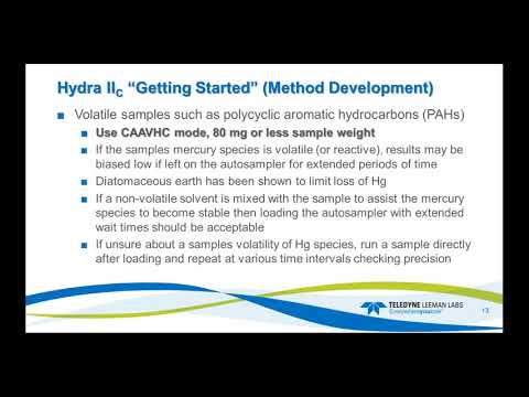 Teledyne Leeman Labs Increase Lab Productivity with Hydra IIC Hg Analyzer Webinar Recording