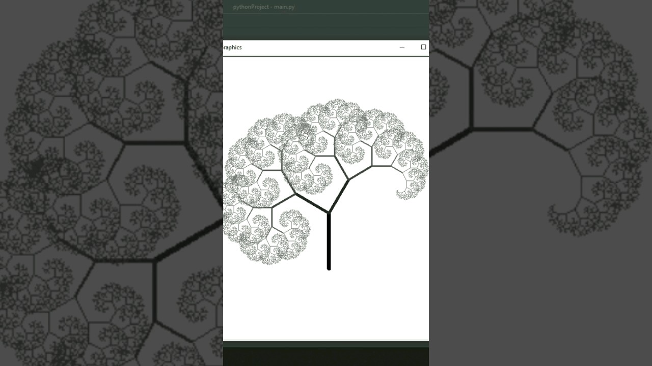 Draw Slanted Fractal Tree 😜 Using Python Turtle | #shorts #shortvideo #short #python #pythonturtle