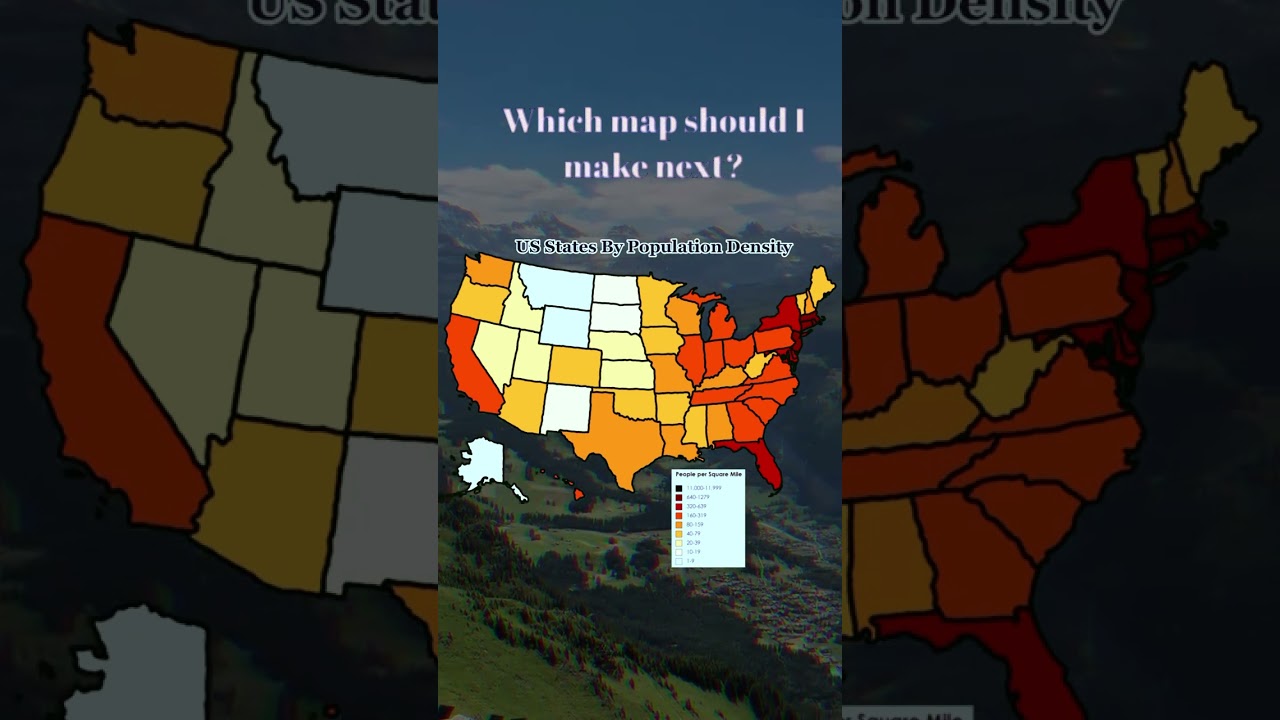 US States by Population Density #map #geography #population #usa #states #learn #interesting