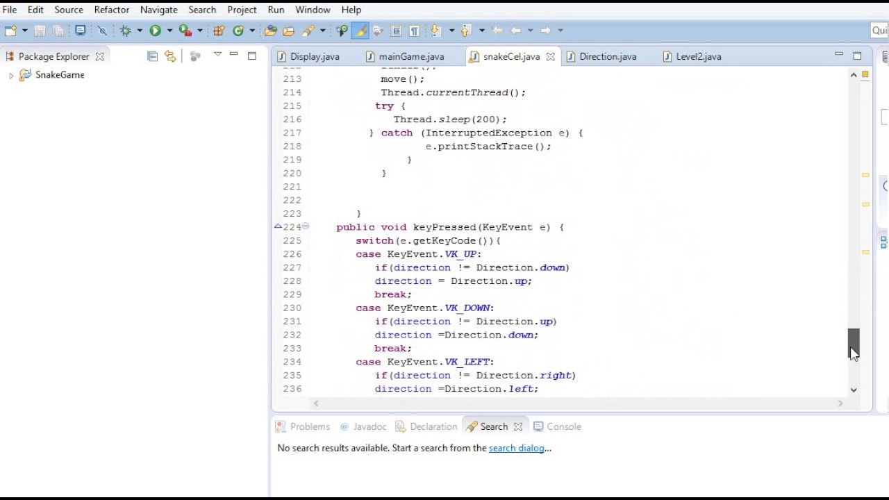 Snake game in Eclipe Java Complete Source Code