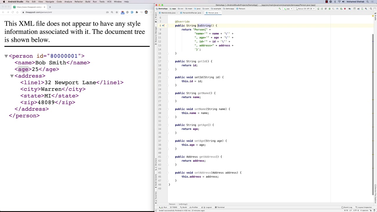 Using XML SAX Parser to parse XML data.