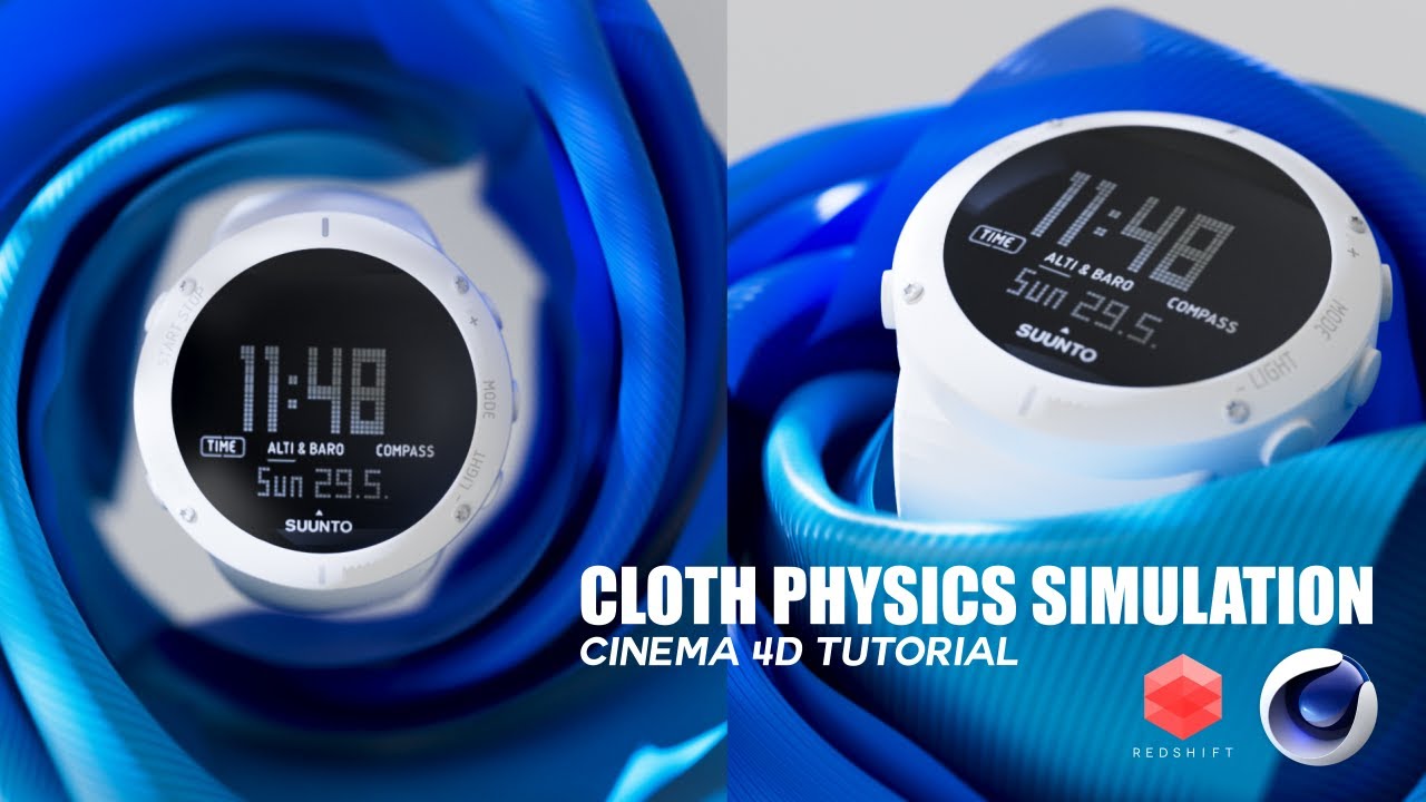 Swirly Watch // (Cloth physics Simulation - Cinema 4D Tutorial + Redshift)