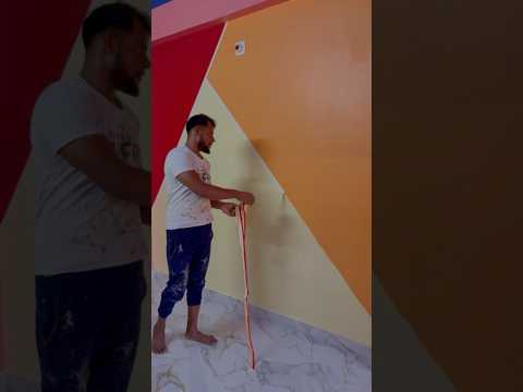 Muskin Tape wall texture painting design #shorts #trending #painting 