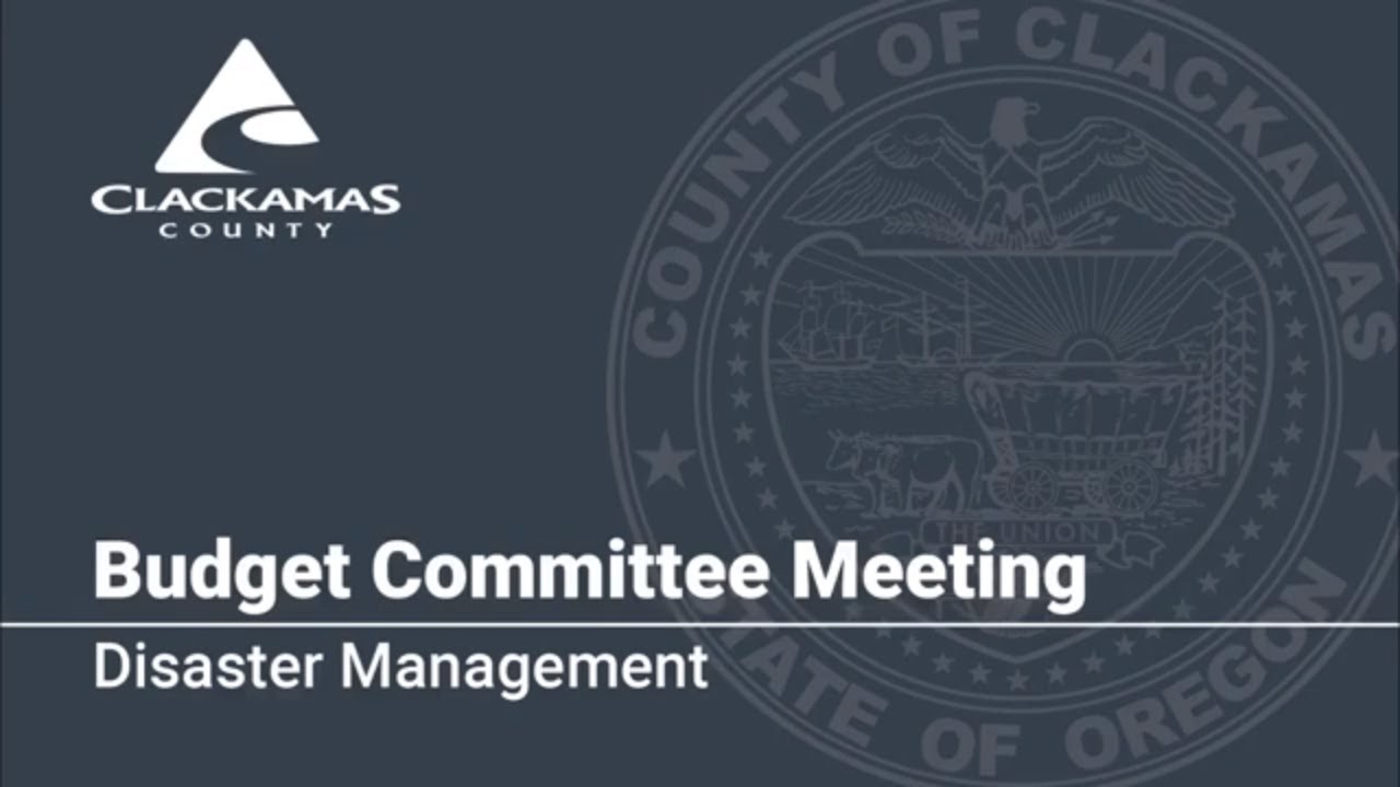 Disaster Management Budget Presentation 2019