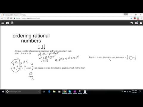 Ordering Rational Numbers