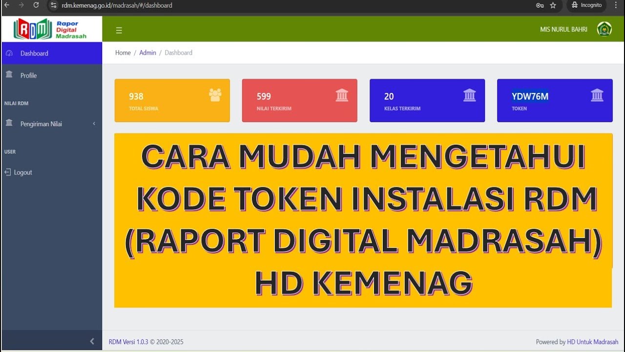 CARA MUDAH MENGETAHUI KODE TOKEN AKTIVASI RDM (RAPORT DIGITAL MADRASAH) TANPA MEMINTA KE HD KEMENAG