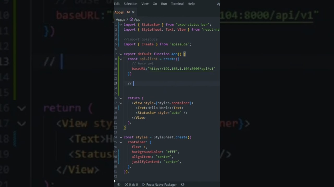 Fetch api in react native                     #shorts  #javascript   #developer #reactnative  #html