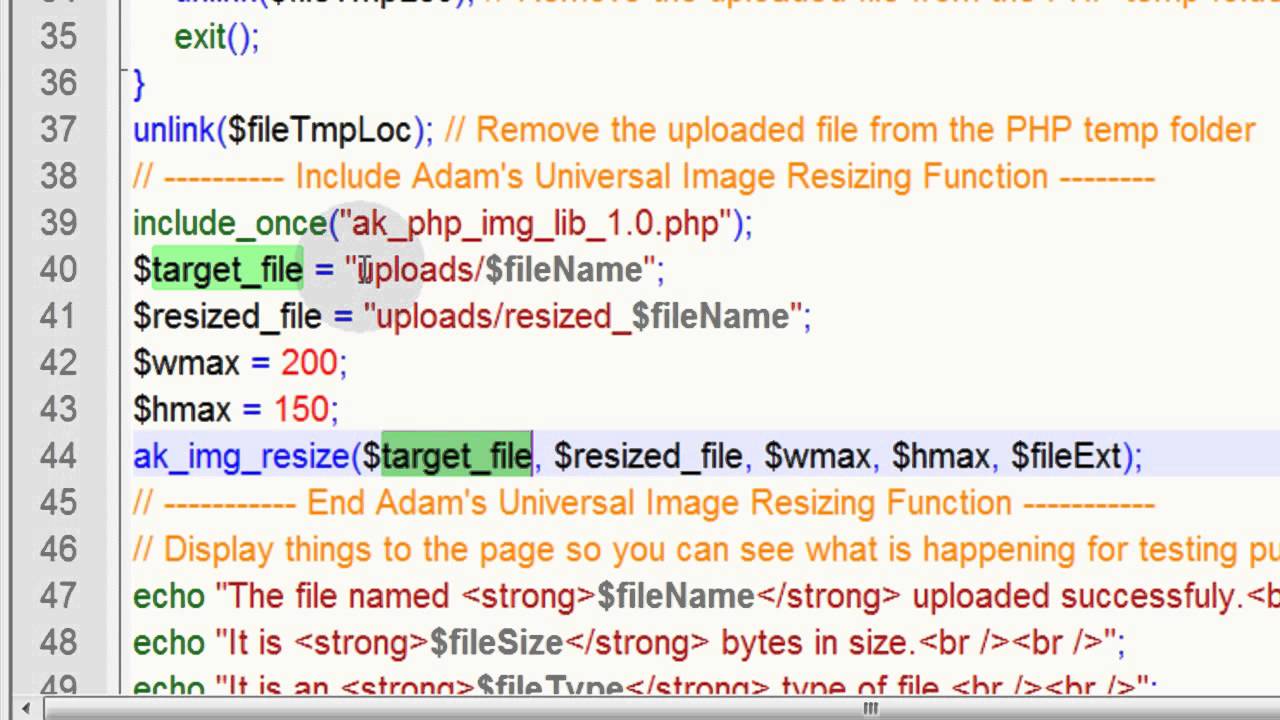 05. PHP Image Resize Function Tutorial jpg gif png Size On the Fly (Part 1)