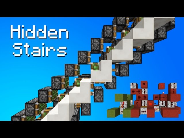 Secret/Hidden Piston Stairs Minecraft Map