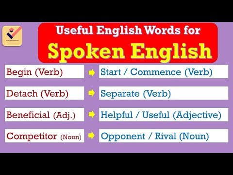 Useful English Synonyms | Useful for Spoken English Practice | Nouns | Verbs | Adjectives in English