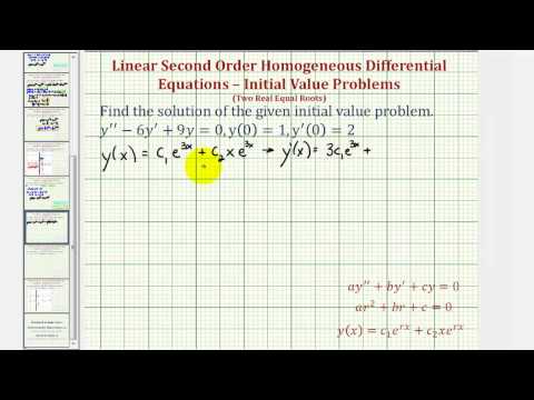 Ex: Solve a Linear Second Order Homogeneous Differential Equation ...