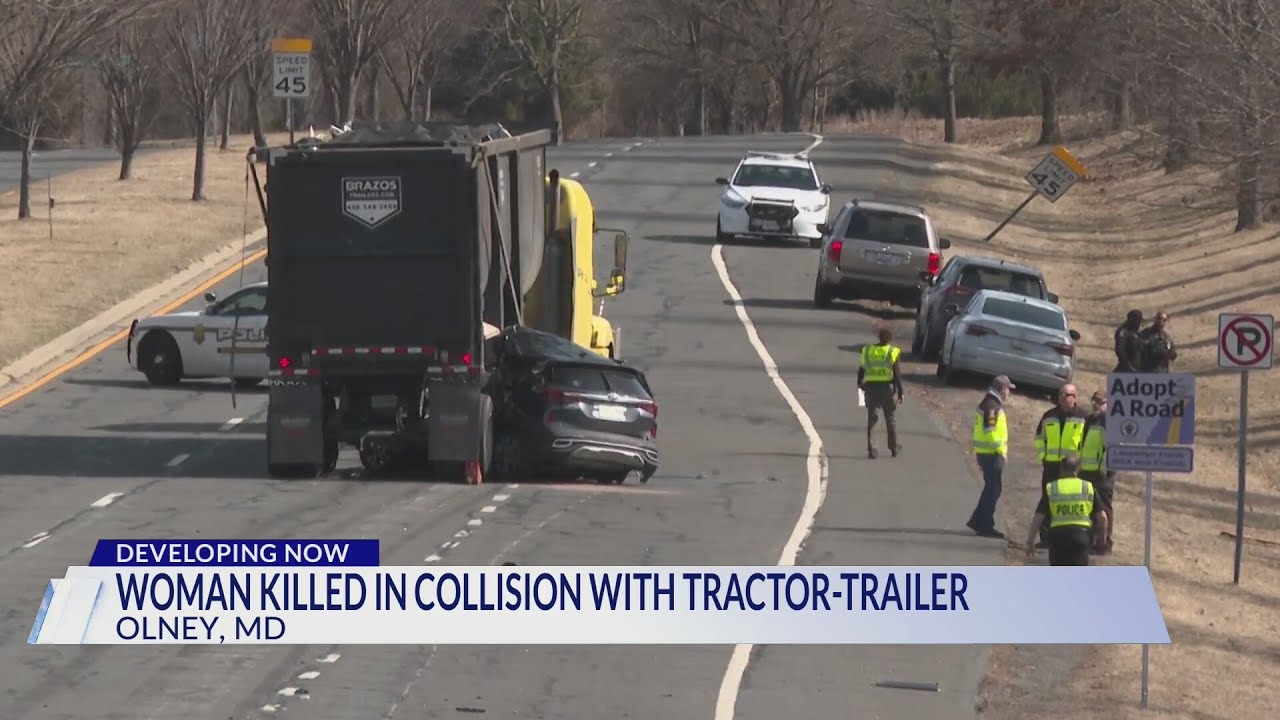 Woman killed in collision with tractor-trailer in Montgomery County