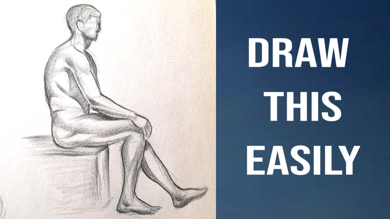 EASY Way to Draw a Sitting Pose Figure | How to draw human figure | | Drawing a Body For Beginners