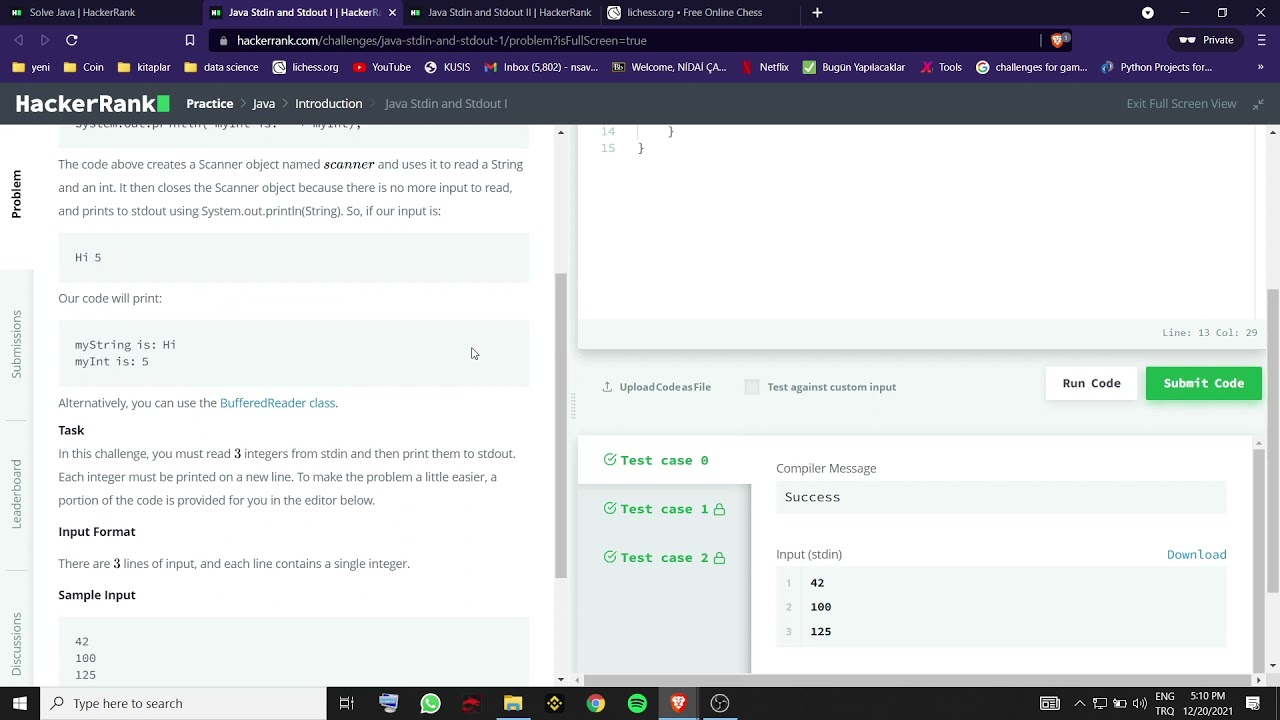 Hackerrank Java Practice Solutions ep1: First Three practices
