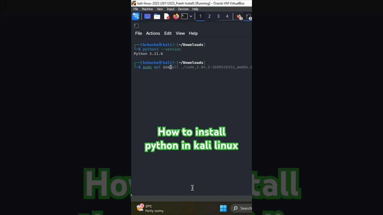 How to install python in kali linux #coding #python #linux #tutorial #hacker #hack #hacks
