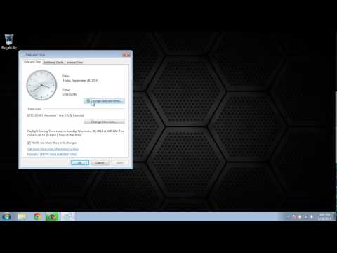 Change date and time in windows 7