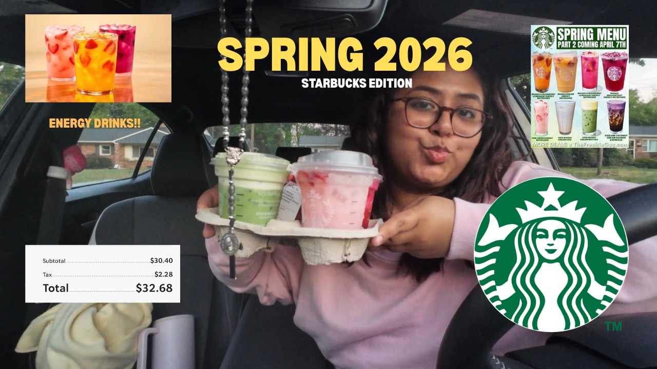 Trying Starbucks' NEW Spring 2026 Menu 🌸 (New Energy Refreshers)