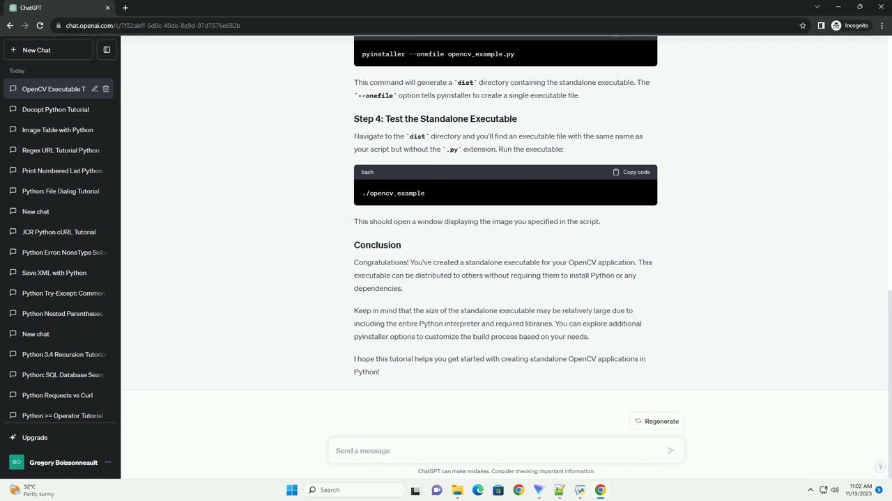 OpenCV with standalone python executable py2exe pyinstaller