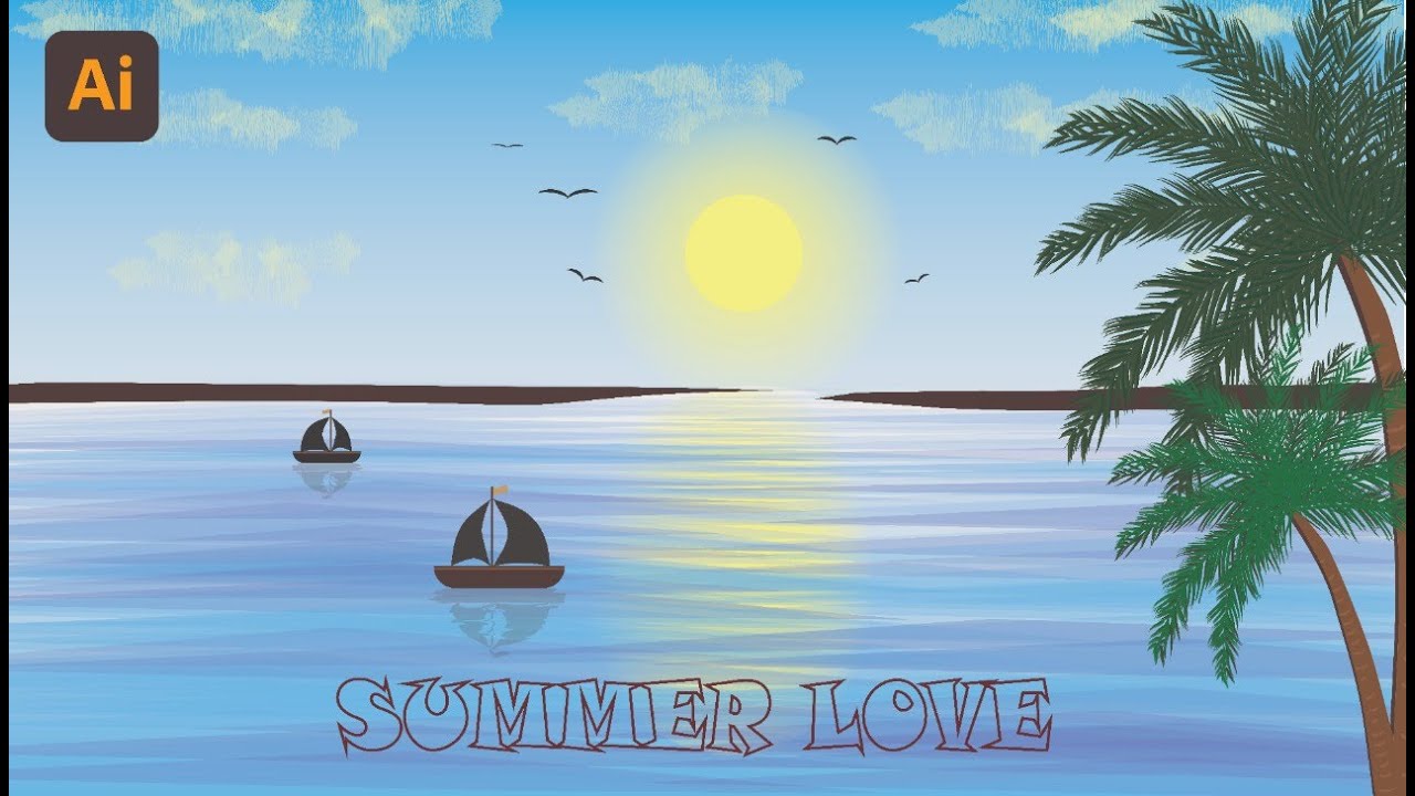 Vector Illustration Tutorial for Beginners | Summer Love