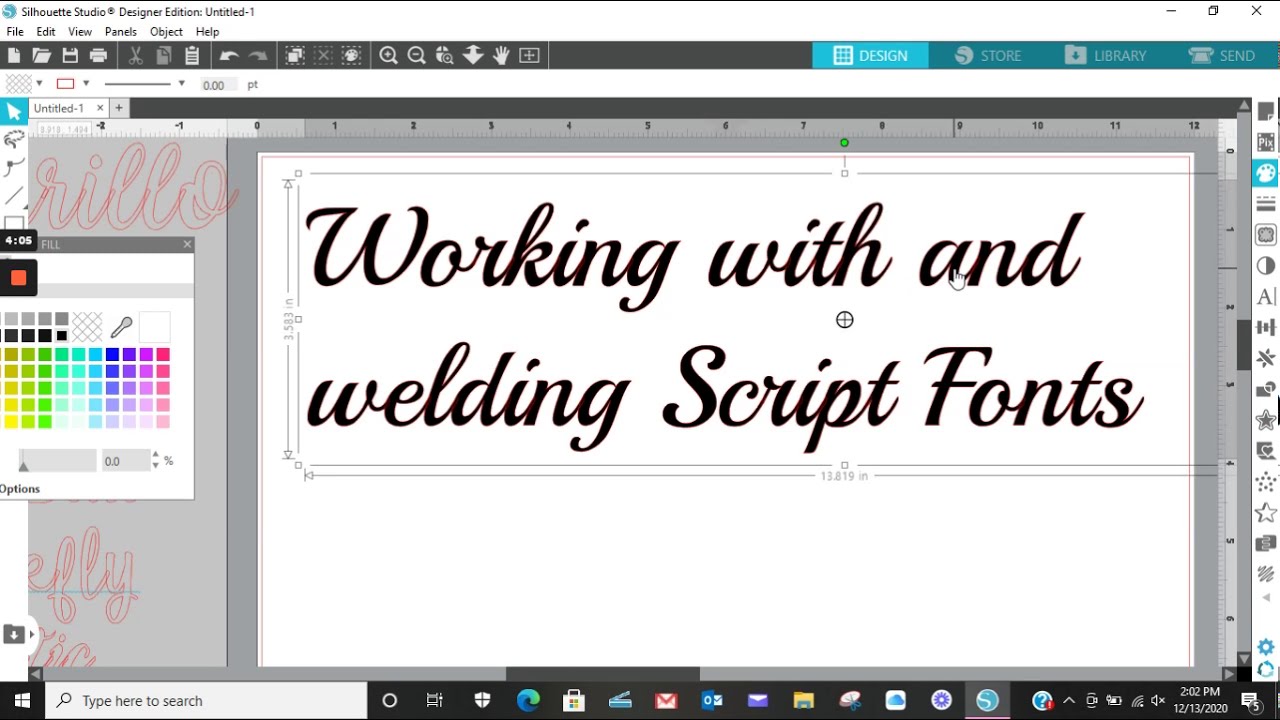 Working with Script fonts using the weld feature in Silhouette studio